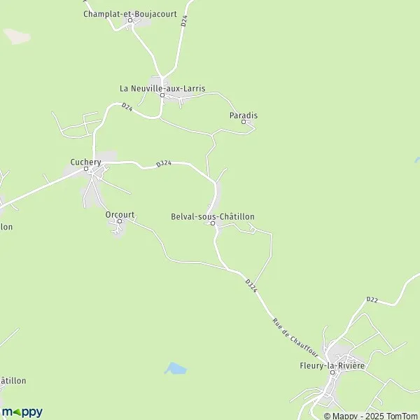 Plan Belval-sous-Châtillon : carte de Belval-sous-Châtillon (51480) et ...