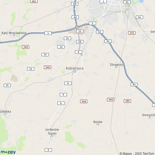 Plan Kobierzyce : carte de Kobierzyce (52-200) et infos pratiques