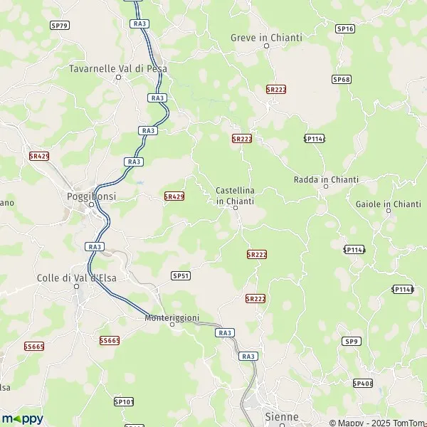 Plan Castellina in Chianti : carte de Castellina in Chianti (53011) et ...