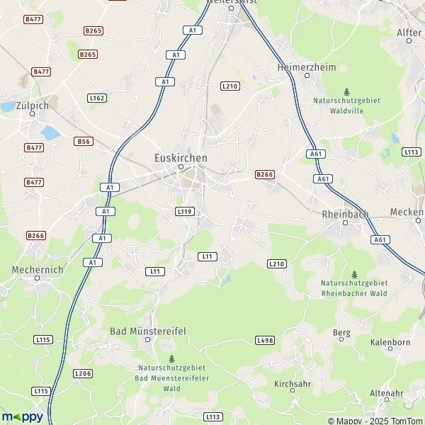 Plan Euskirchen : carte de Euskirchen (53879) et infos pratiques