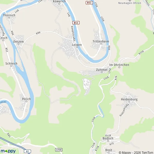 Plan Leiwen : carte de Leiwen (54340) et infos pratiques