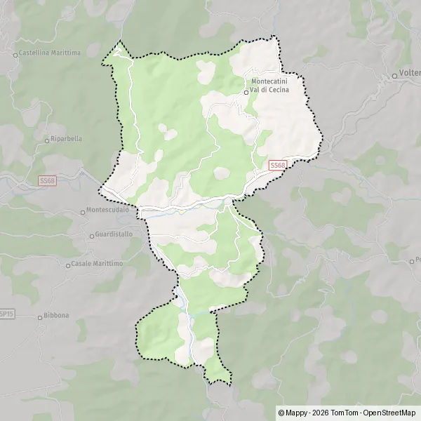 Plan Montecatini Val di Cecina : carte de Montecatini Val di Cecina ...