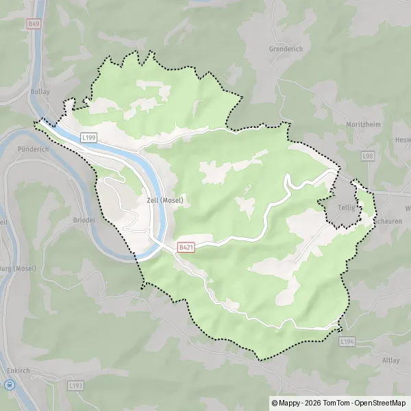 Plan Zell (Mosel) : carte de Zell (Mosel) (56856) et infos pratiques