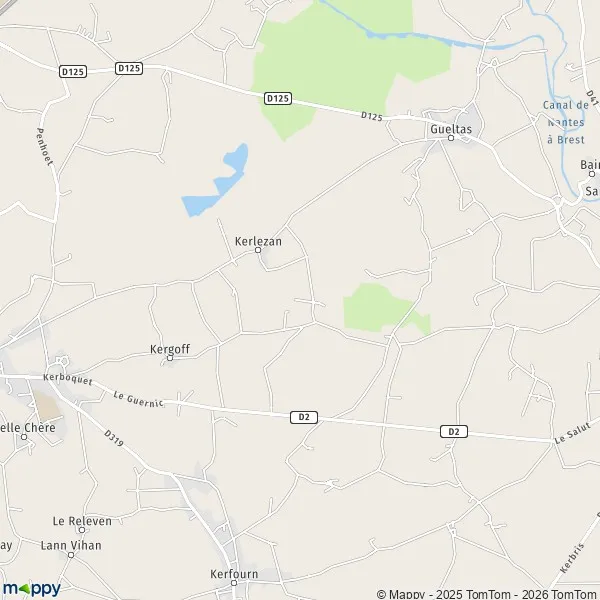 Plan Le Mené : carte de Le Mené, 56920 Noyal-Pontivy et infos pratiques