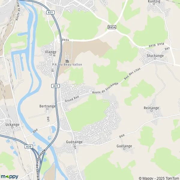 Plan la Vallée Radieuse : carte de la Vallée Radieuse, 57310 Bertrange ...