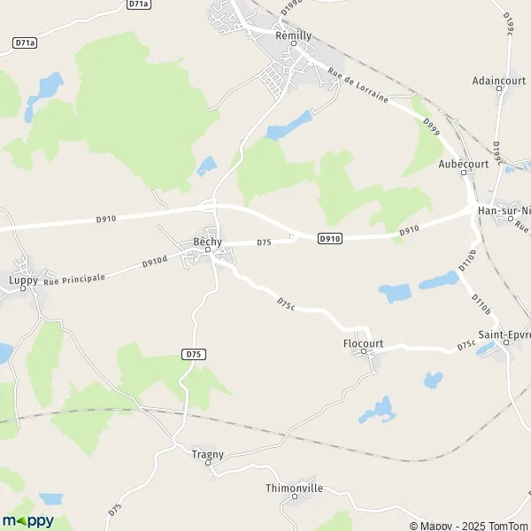 Plan Béchy : carte de Béchy (57580) et infos pratiques
