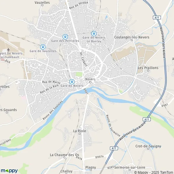 Plan Nevers : carte de Nevers (58000) et infos pratiques