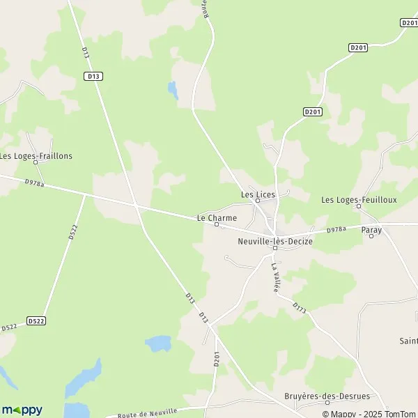 Plan Neuville-lès-Decize : carte de Neuville-lès-Decize (58300) et ...