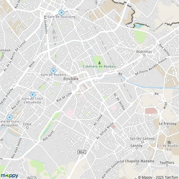 Plan Roubaix Grand Place : carte de Roubaix Grand Place (Gare), 59100 ...