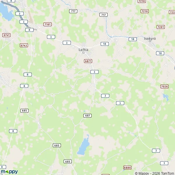 Plan Laihia : carte de Laihia (61500) et infos pratiques