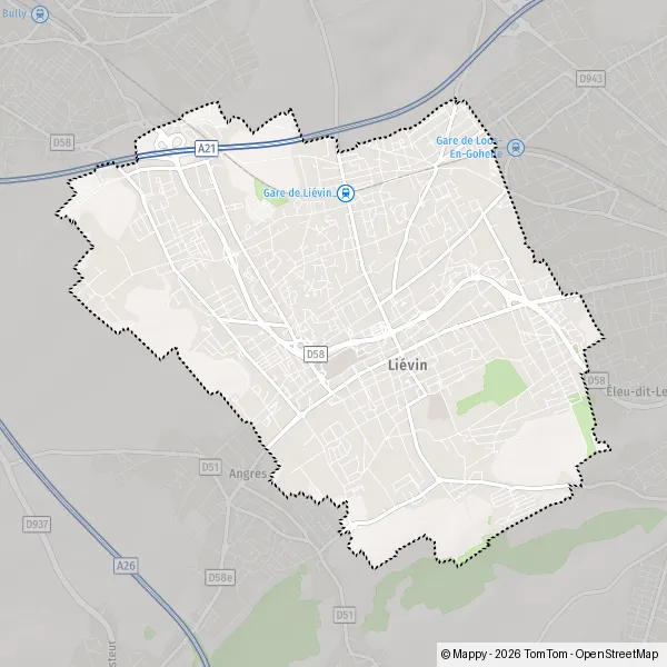 Plan Liévin : carte de Liévin (62800) et infos pratiques