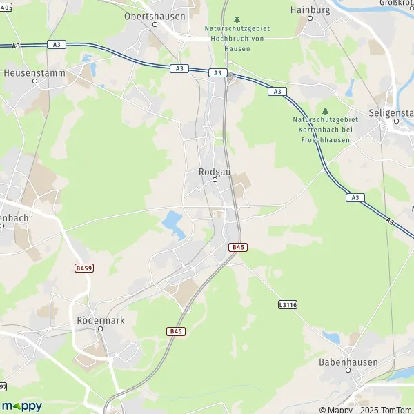 Plan Rodgau : carte de Rodgau (63110) et infos pratiques