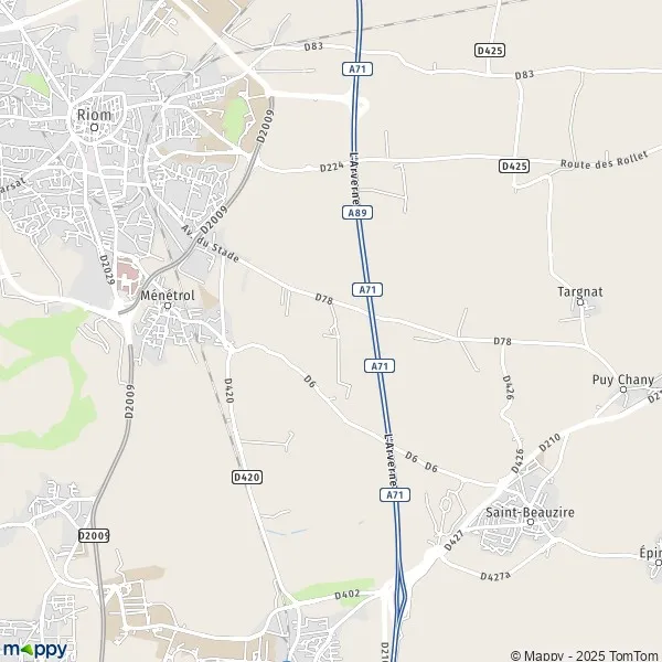 Plan Le Pont Battu : carte de Le Pont Battu, 63200 Riom et infos pratiques