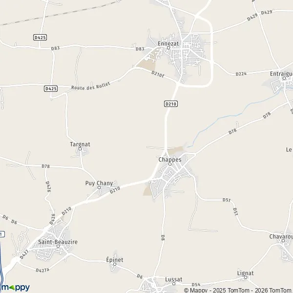 Plan Châlons : carte de Châlons, 63720 Chappes et infos pratiques