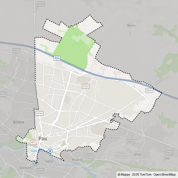 Plan Gare de Pau : carte de Gare de Pau, 64000 Pau et infos pratiques