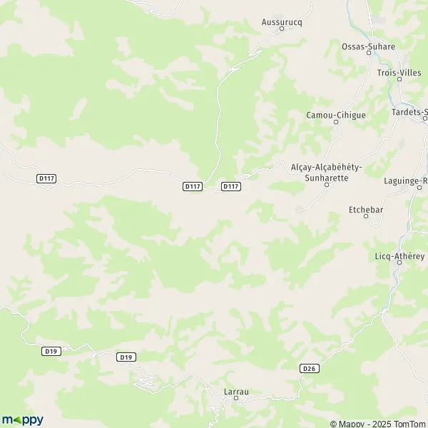 Plan Alçay-Alçabéhéty-Sunharette : carte de Alçay-Alçabéhéty-Sunharette ...