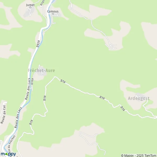 Plan Fréchet-Aure : carte de Fréchet-Aure (65240) et infos pratiques