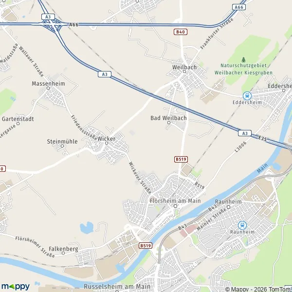 Plan Flörsheim am Main : carte de Flörsheim am Main (65439) et infos ...