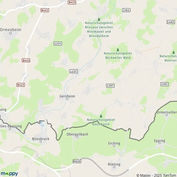 Plan Gersheim : carte de Gersheim (66453) et infos pratiques