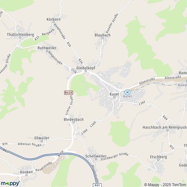 Plan Kusel : carte de Kusel (66869) et infos pratiques