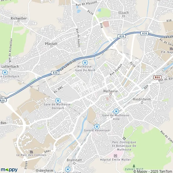 Plan Illberg : carte de Illberg (Gare), 68200 Mulhouse et infos pratiques
