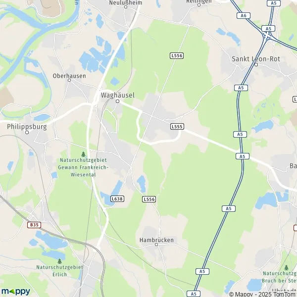 Plan Waghäusel : carte de Waghäusel (68753) et infos pratiques