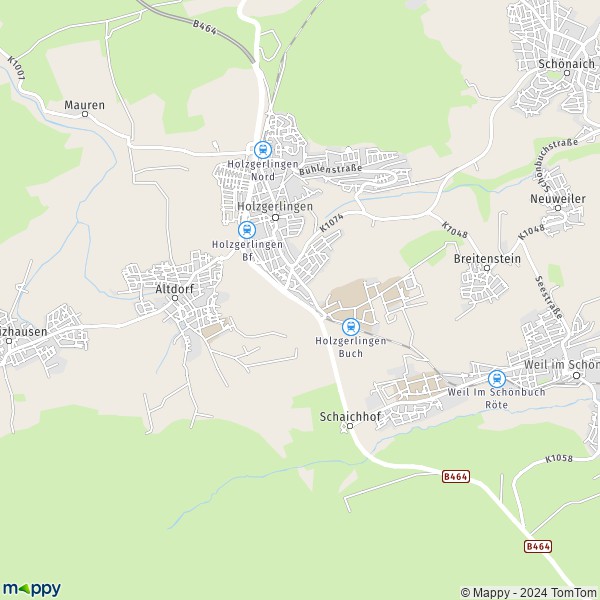 Plan Holzgerlingen : carte de Holzgerlingen (71088) et infos pratiques