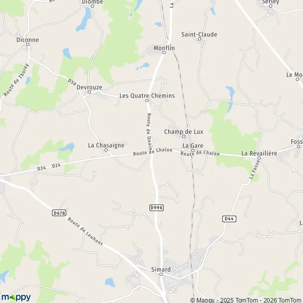 Plan Quain : carte de Quain, 71330 Devrouze et infos pratiques