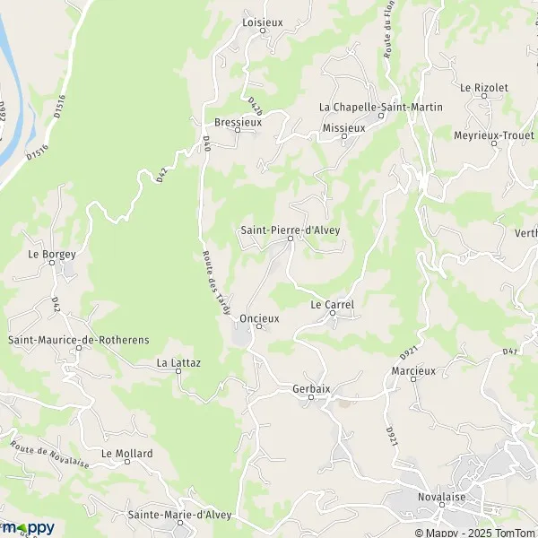 Plan Saint-Pierre-d'Alvey : carte de Saint-Pierre-d'Alvey (73170) et ...