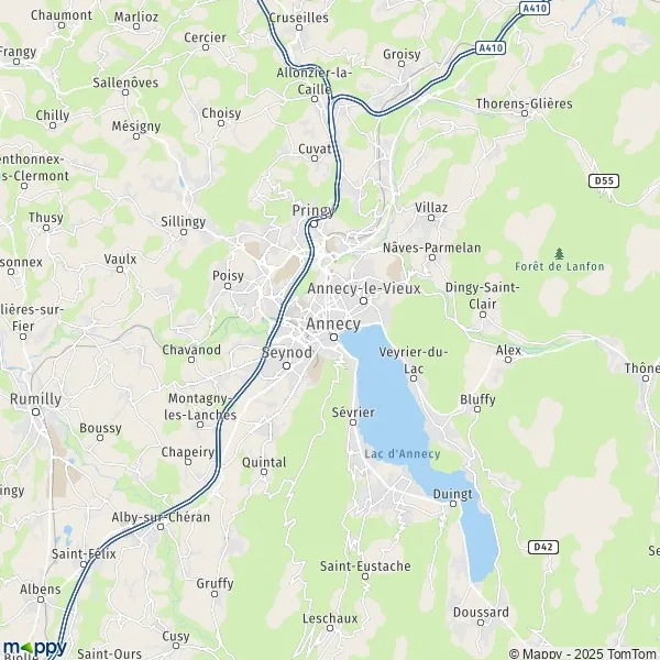 Plan Annecy : carte de Annecy (74000) et infos pratiques