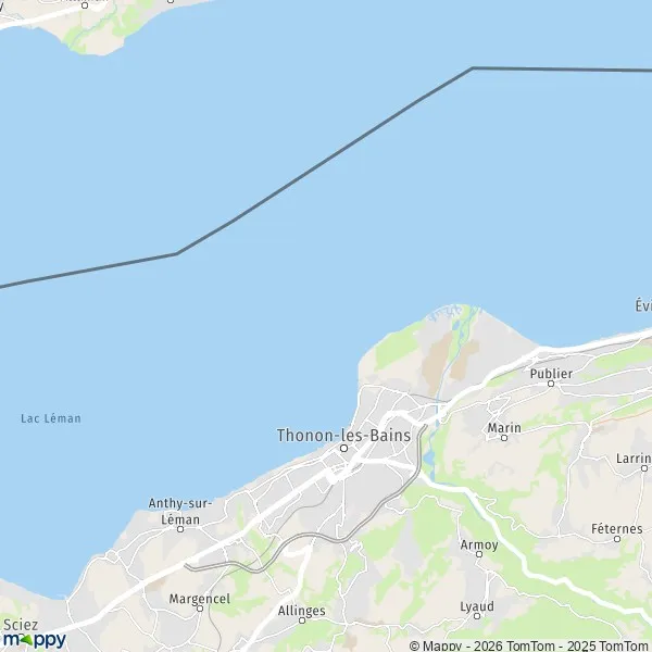 Plan Gare de Thonon-Les-Bains : carte de Gare de Thonon-Les-Bains ...