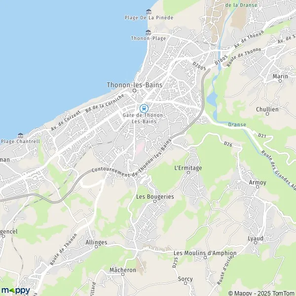 Plan Le Morillon : carte de Le Morillon, 74200 Thonon-les-Bains et ...