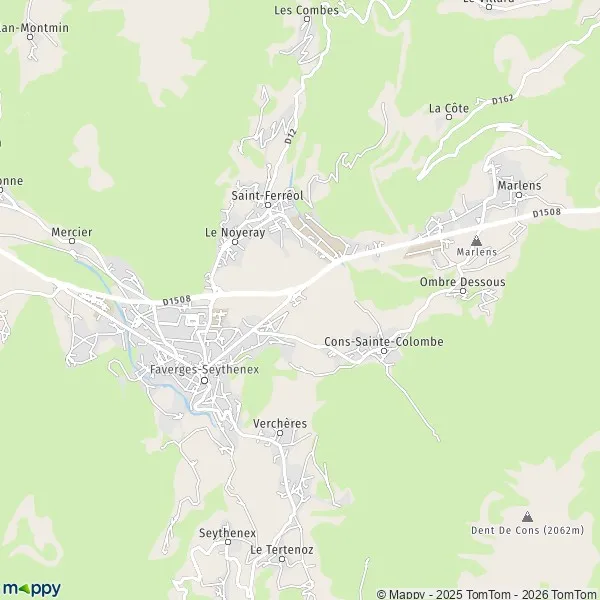 Plan Les Grandes Pièces : carte de Les Grandes Pièces, 74210 Faverges ...