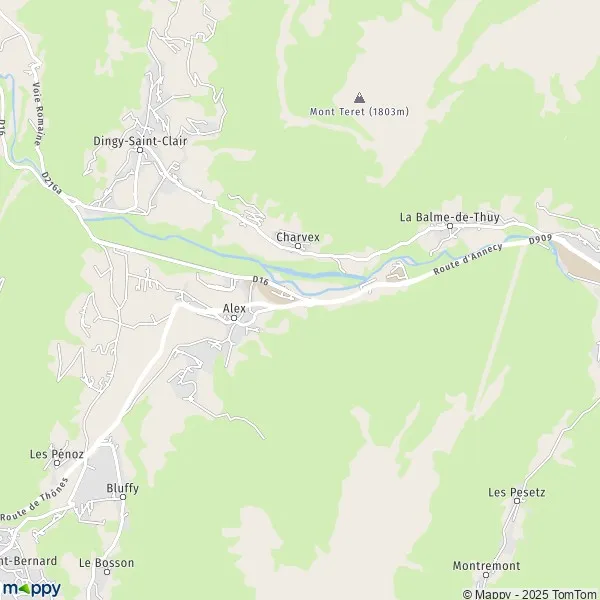 Plan La Rive : carte de La Rive, 74290 Alex et infos pratiques