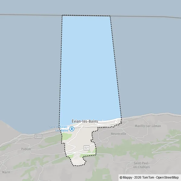 Evian les Bains carte » Voyage - Carte - Plan