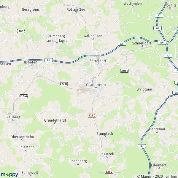 Plan Crailsheim : carte de Crailsheim (74564) et infos pratiques