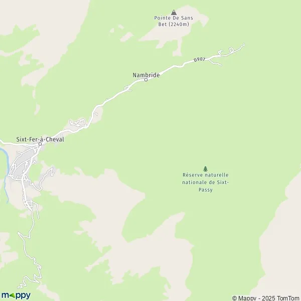 Plan Commune : carte de Commune, 74740 Sixt-Fer-à-Cheval et infos pratiques