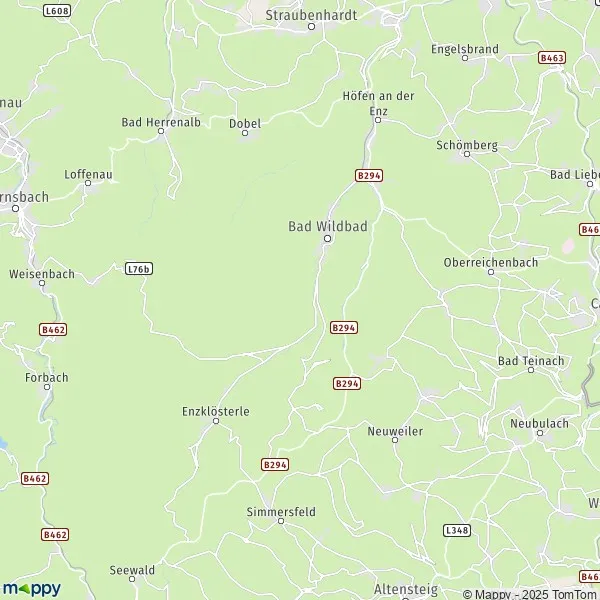 Plan Bad Wildbad : carte de Bad Wildbad (75323) et infos pratiques