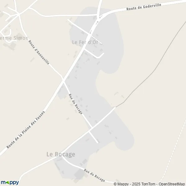 Plan Le Bocage : carte de Le Bocage, 76110 Grainville-Ymauville et ...