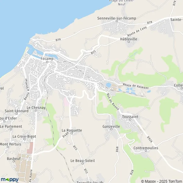 Plan Fécamp : carte de Fécamp (76400) et infos pratiques