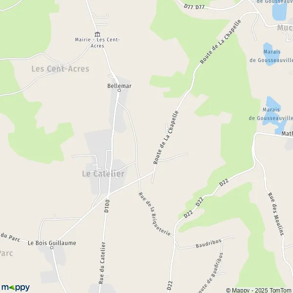 Plan Le Catelier : carte de Le Catelier (76590) et infos pratiques