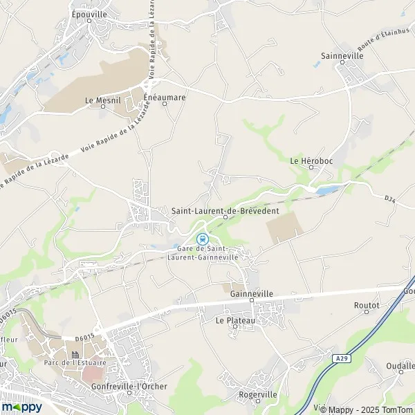 Plan Les Communes : carte de Les Communes, 76700 Saint-Laurent-de ...