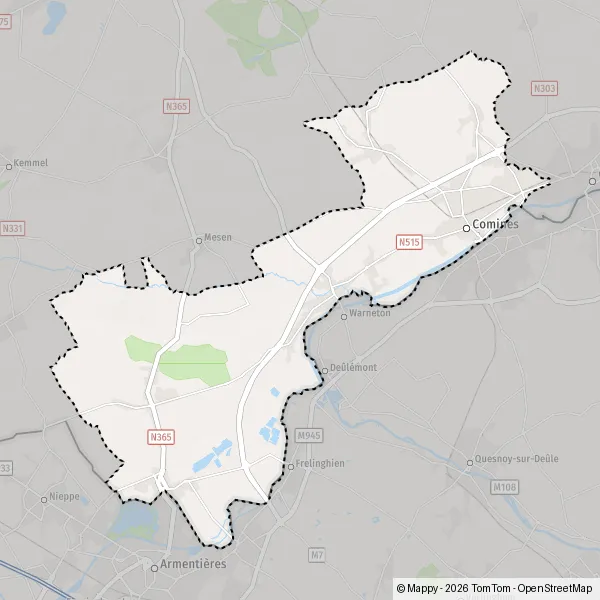Plan Comines : carte de Comines (7784) et infos pratiques