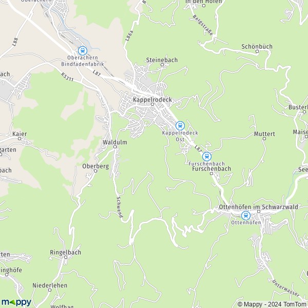 Plan Kappelrodeck : carte de Kappelrodeck (77876) et infos pratiques