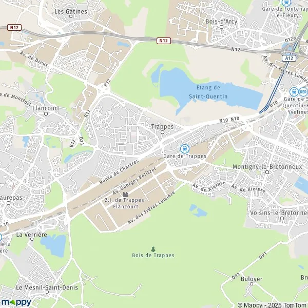 Plan Z.A. de l'Observatoire : carte de Z.A. de l'Observatoire, 78190 ...