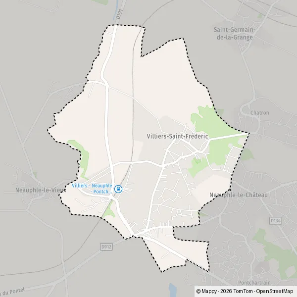 Plan Villiers-Saint-Fréderic : carte de Villiers-Saint-Fréderic (78640 ...