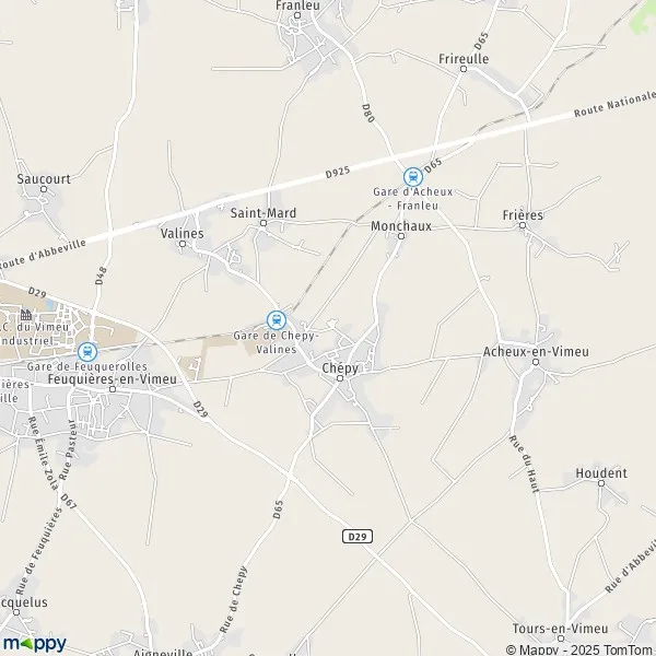 Plan Chépy : carte de Chépy (80210) et infos pratiques