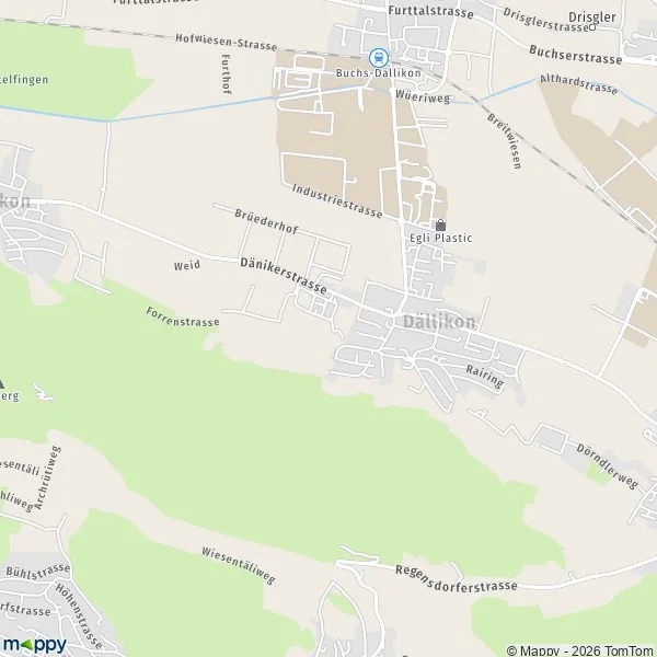 Plan Dällikon : carte de Dällikon (8108) et infos pratiques