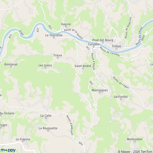 Plan Saint-André : carte de Saint-André (81250) et infos pratiques