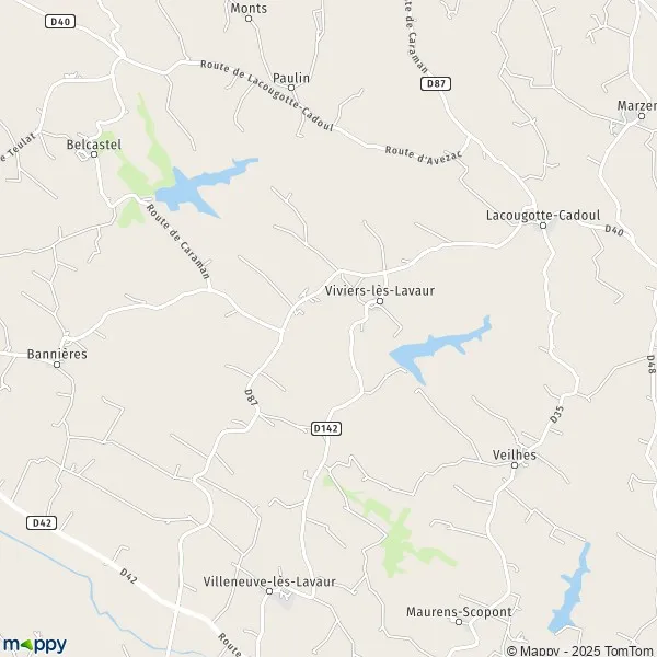 Plan Viviers-lès-Lavaur : carte de Viviers-lès-Lavaur (81500) et infos ...